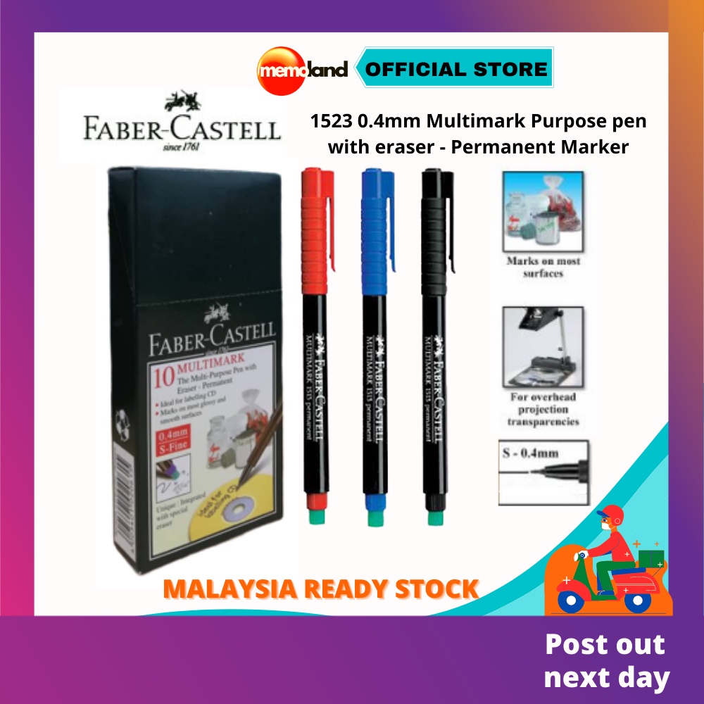 FABER CASTELL MULTIMARK 1523 0.4mm MULTI PURPOSE PEN WITH ERASER ...
