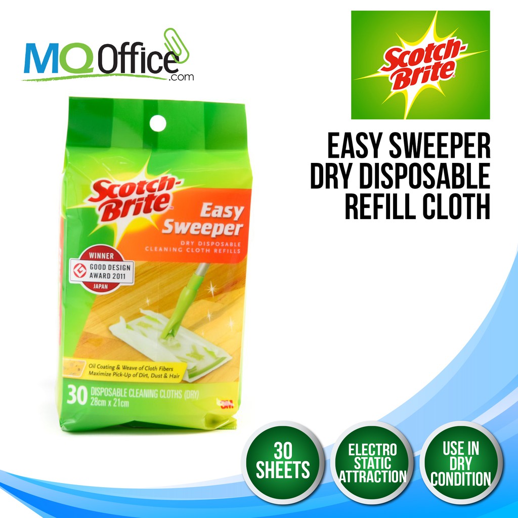 3M Scotch-Brite Easy Sweeper Dry Disposable Cleaning Cloth Refill ...