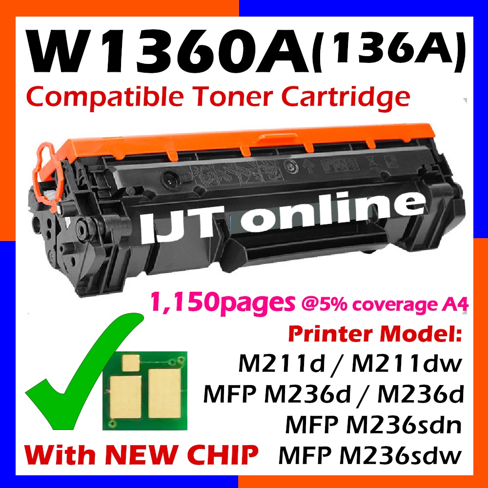 💥WITH CHIP💥 Compatible W1360A HP136A HP 136A W1360X HP LaserJet M211d ...