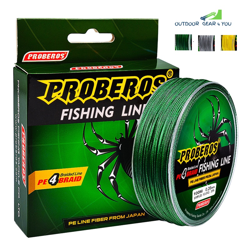 Proberos 100M PE Braided 4 Strands Fishing Line Benang Pancing Ikan ...