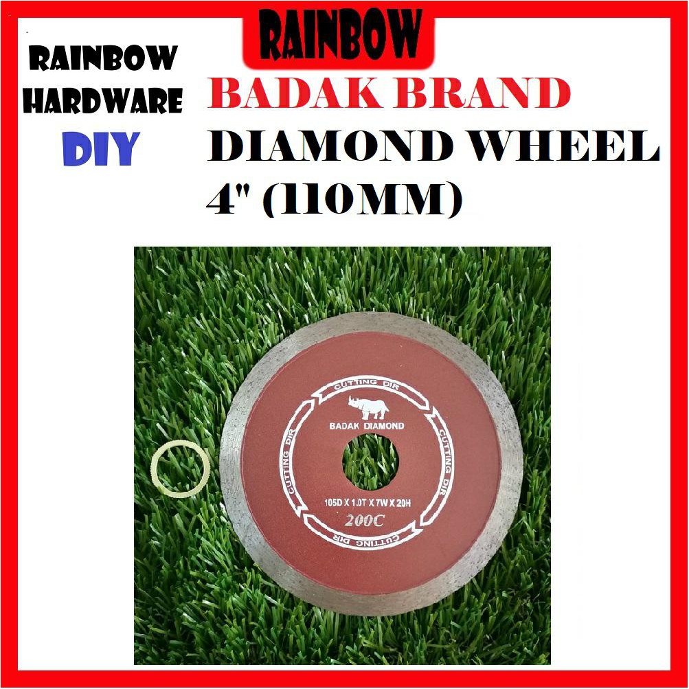 BADAK DIAMOND WHEEL P-200C - 4"x1.0Tx7Wx20H Ceramic Tile / Glass Mosaic