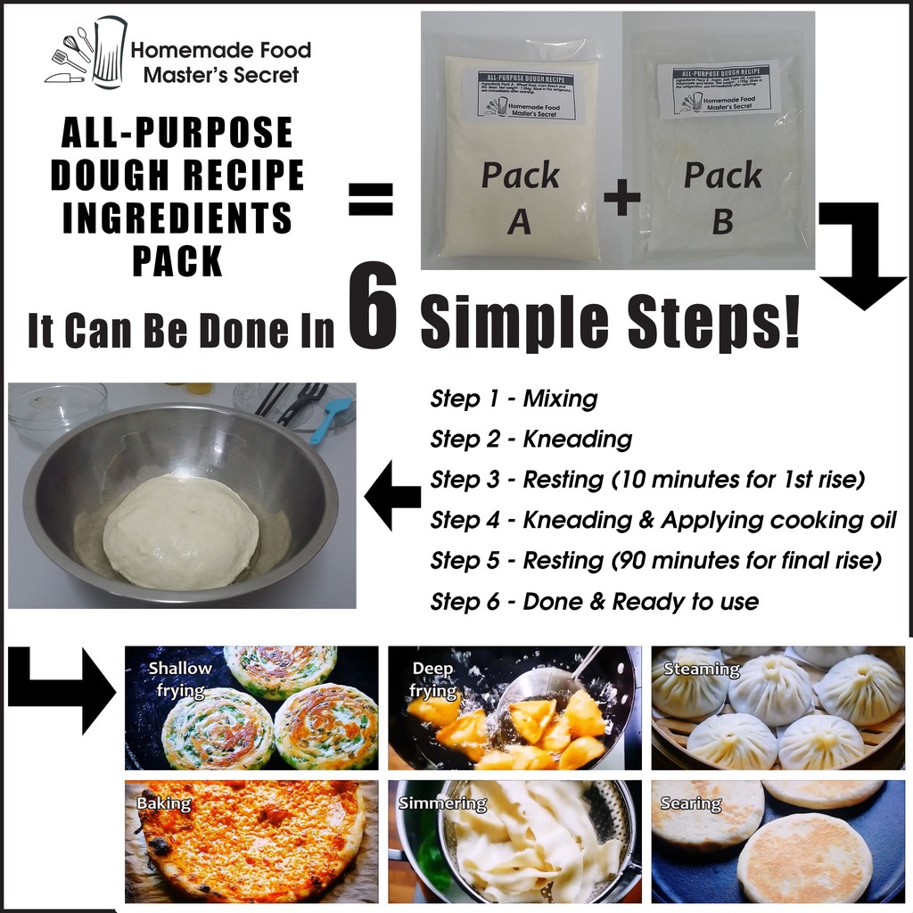 ALL-PURPOSE DOUGH RECIPE INGREDIENTS PACK (HOMEMADE DOUGH FOR SCALLION ...