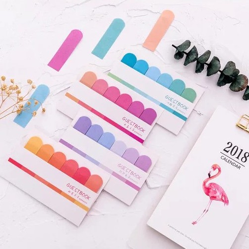 🇲🇾Gradient Colour Sticky Note Memo Pad Label Sticker Bookmark School ...
