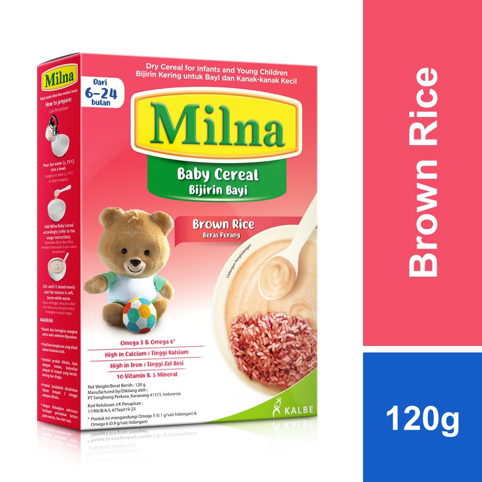 Milna Baby Cereal 6+ Brown Rice 120g | Shopee Malaysia