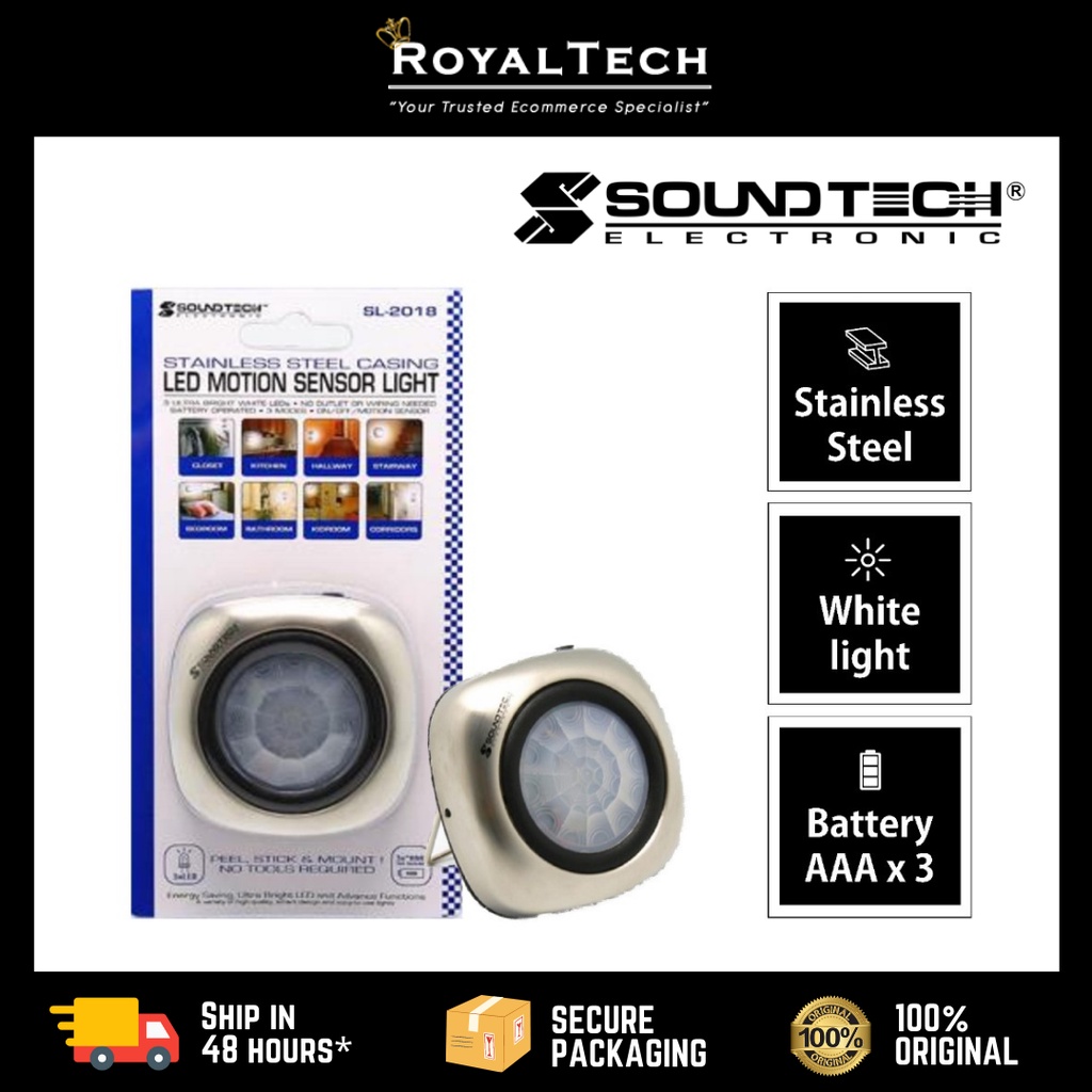 SOUNDTEOH Stainlesssteel Casing LED Motion Sensor Light SL-2018 ...