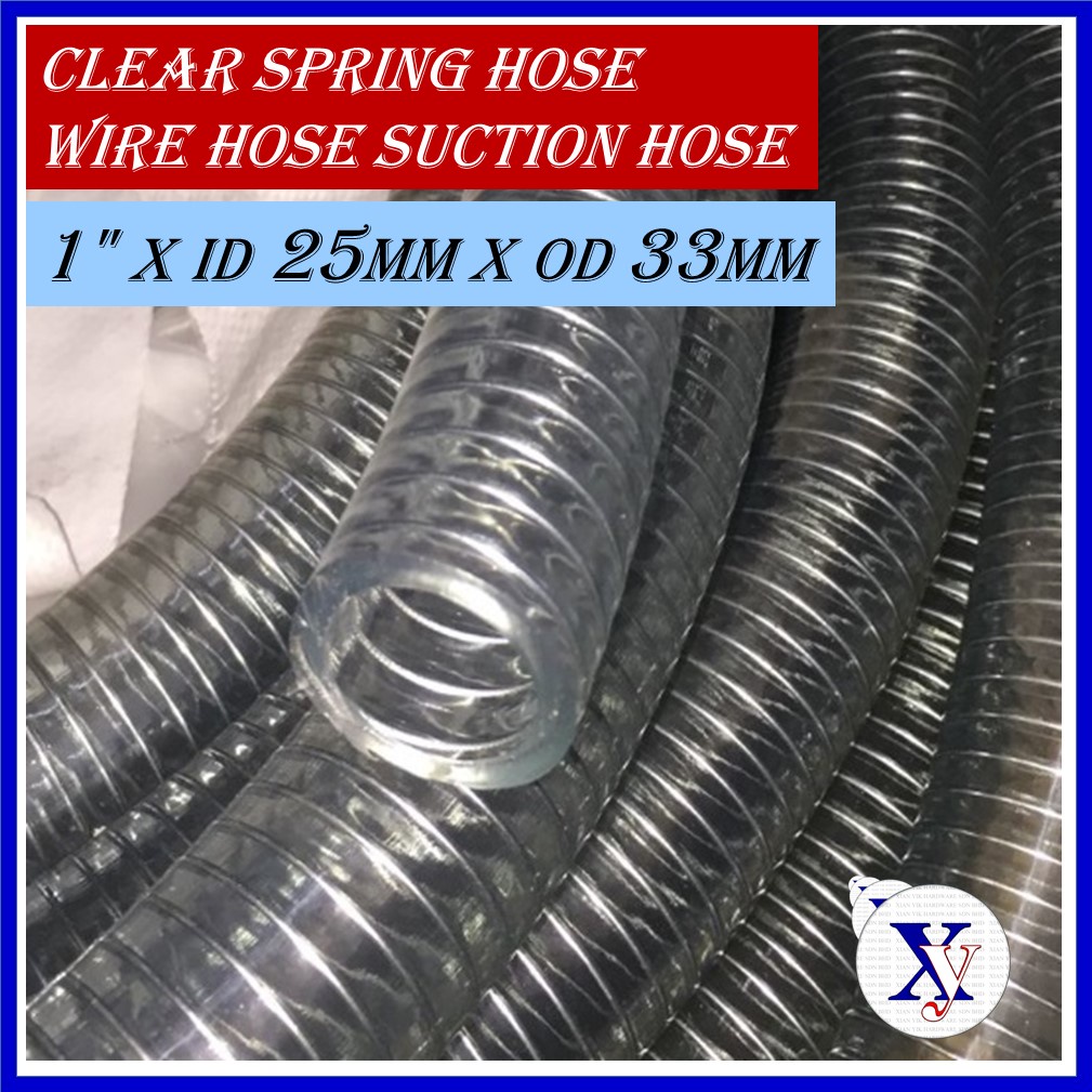 [PRICE PER 1 METER] H100-7 (1/2" TO 1-1/2") THICK PVC CLEAR SPRING HOSE ...