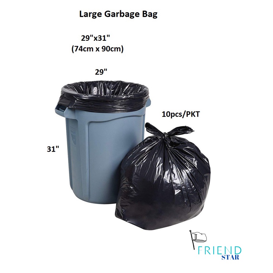 29" x 31" Garbage Bag L Size / Plastic Bag / Rubbish Bag / beg sampah ...