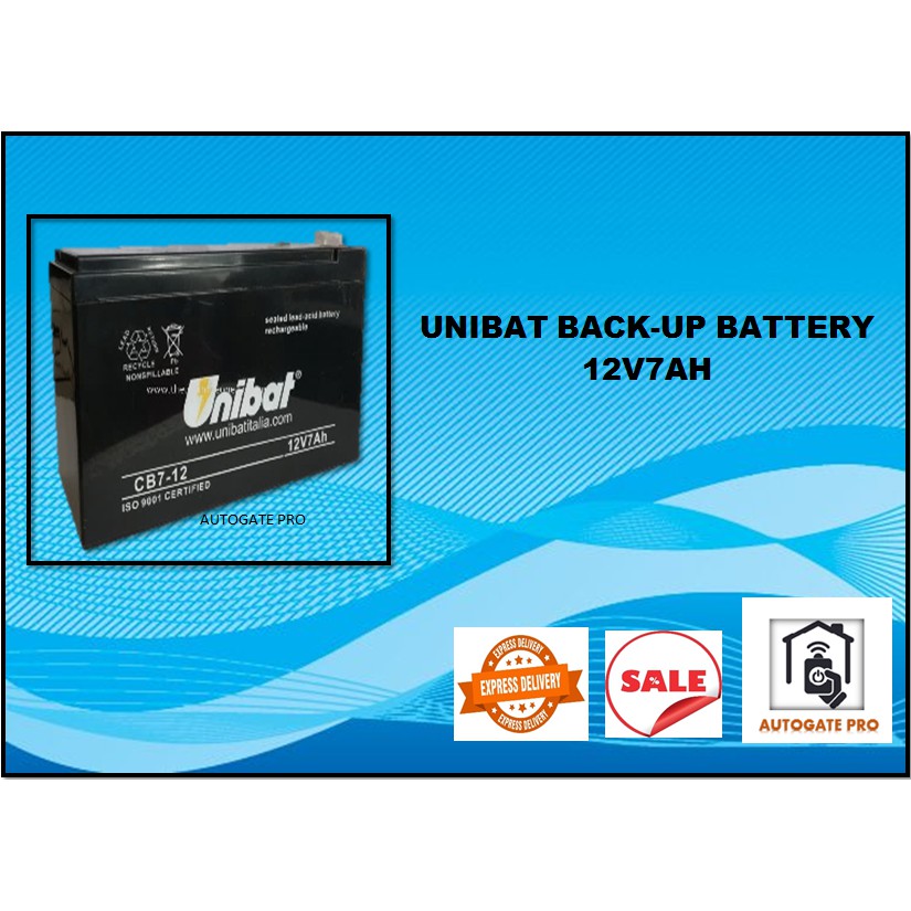 BATTERY UNIBAT 12V7AH AUTOGATE | Shopee Malaysia