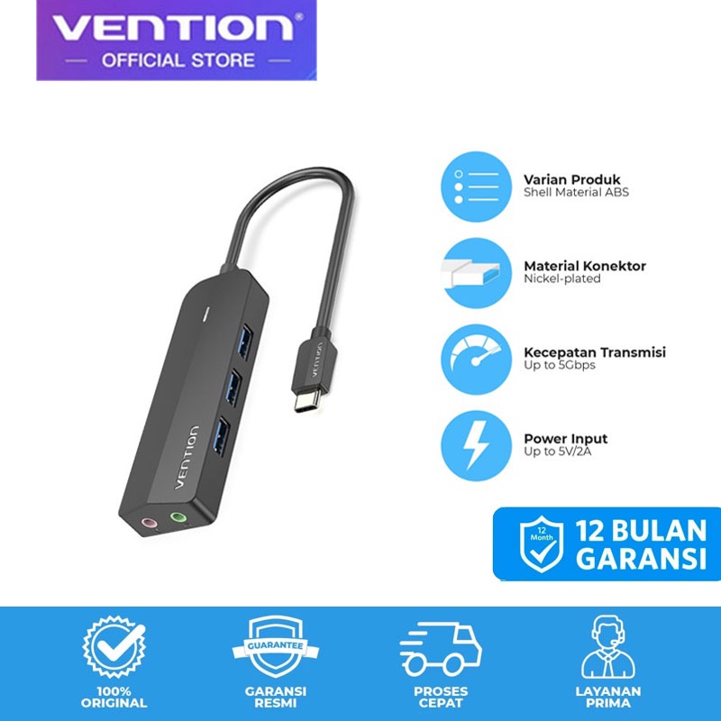 Vention Vention USB-C to USB Hub 3.0 3-Port With External Sound Card ...
