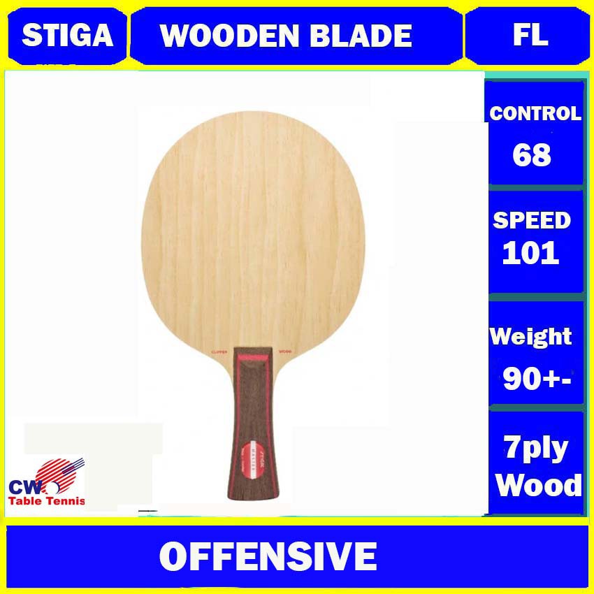STIGA CLIPPER WOOD 7PLY TABLE TENNIS BLADE PING PONG PADDLE (READY ...