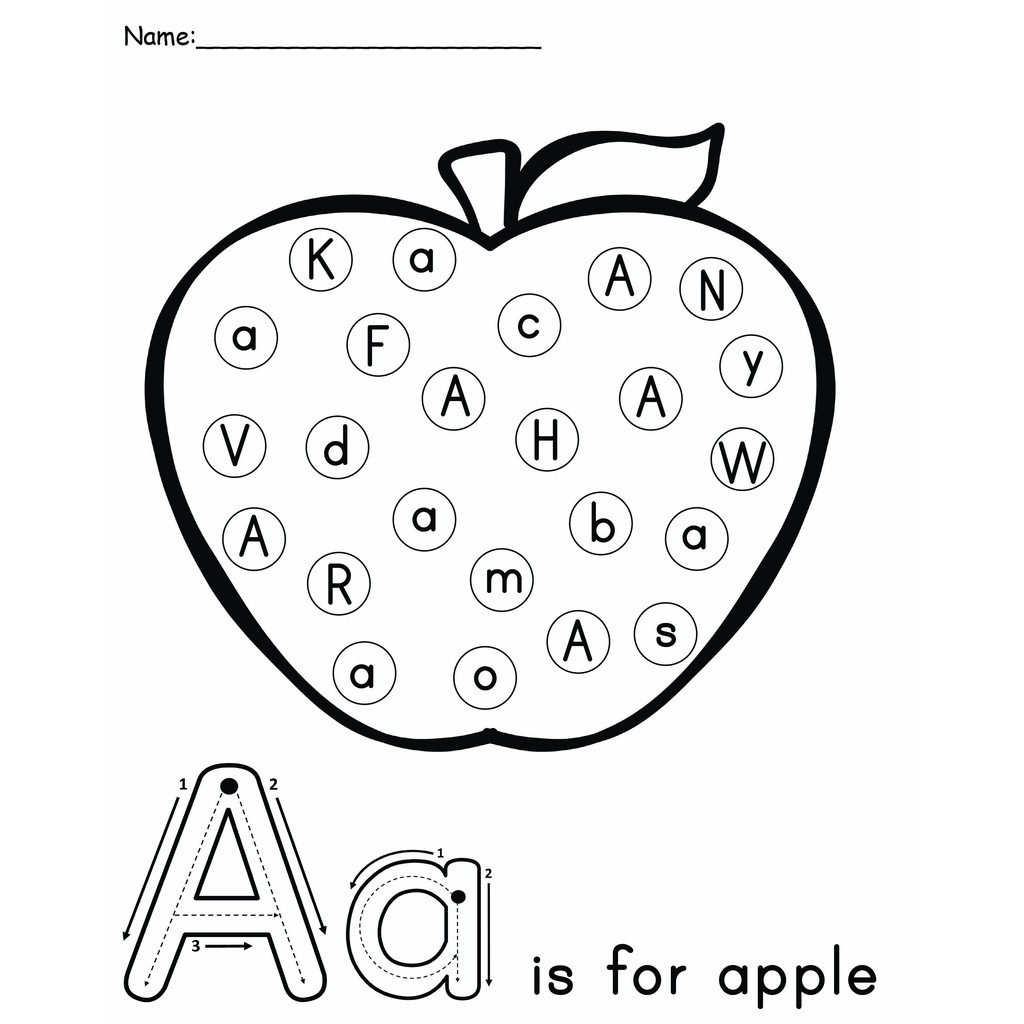 Printable Alphabet Fun Colouring & Writing 26 pages [PDF] worksheet for ...