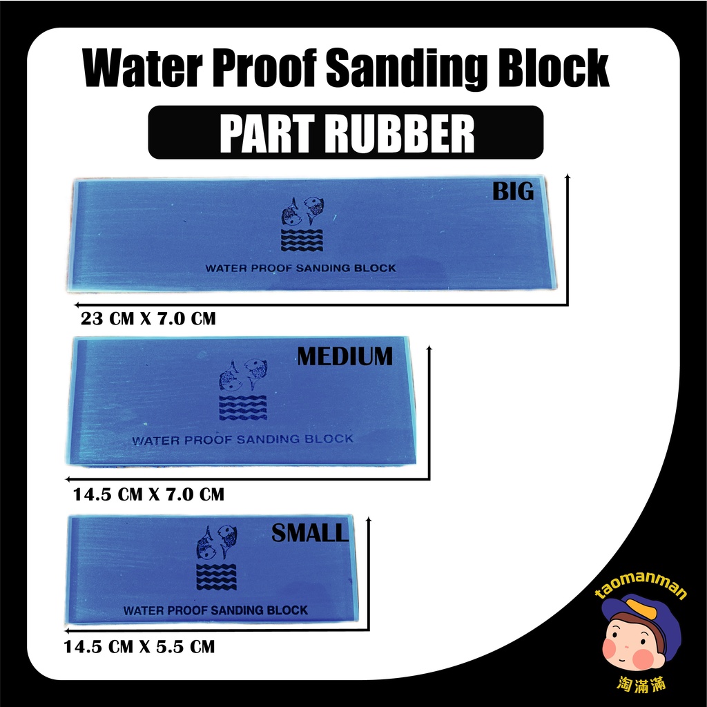 Waterproof Sanding Block【Big】【Medium】【Small】Half Rubber Half Acylic For ...