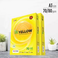 IK YELLOW A3 70GSM (500's) / IK YELLOW A3 80GSM (500's) (READY STOCK) / Kertas A4 / Kertas Putih ...