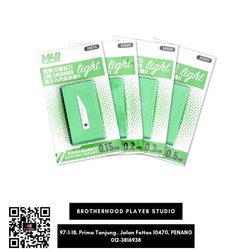 Madworks Line Engraver Light Ver. (Chisel 0.15mm/ 0.2mm/ 0.3mm/ 0.5mm ...
