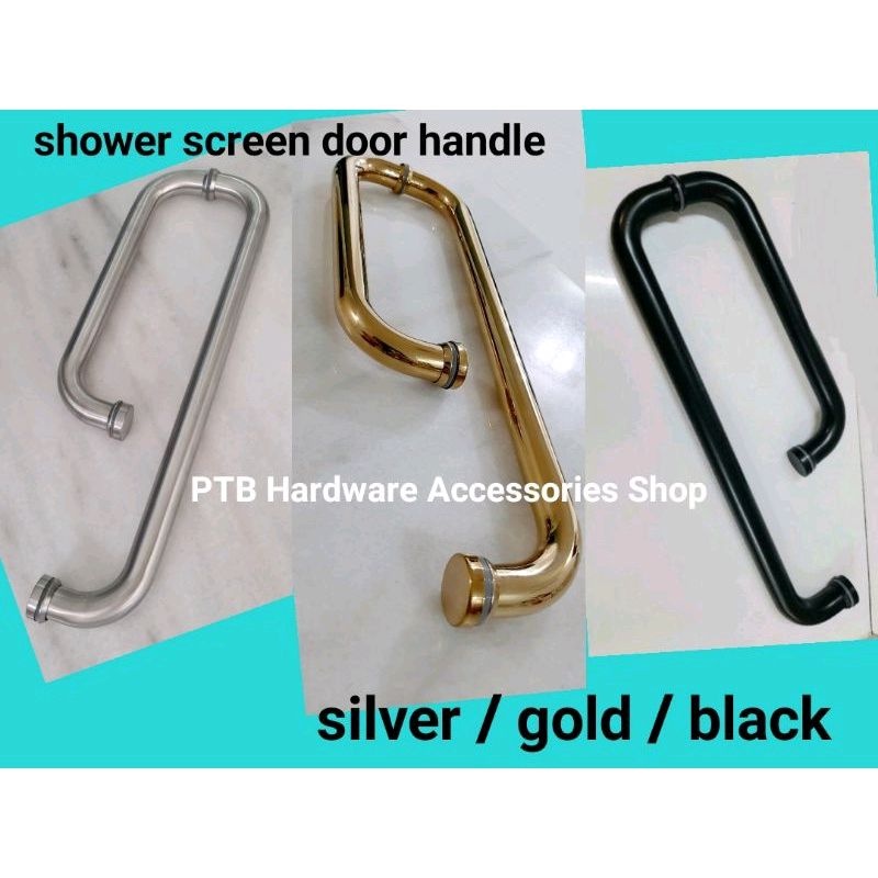Shower Door Handle Pemegang skrin mandi 浴室门拉手 (Stainless Steel Bright ...
