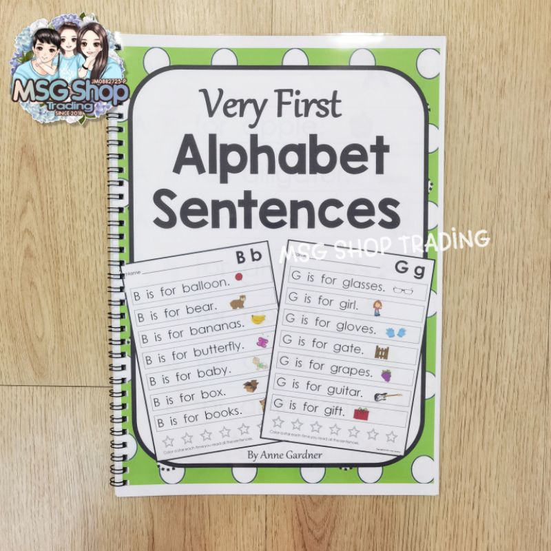 Very First Alphabet Sentences /reading books/启蒙英文书 练表达 安静书 | Shopee ...