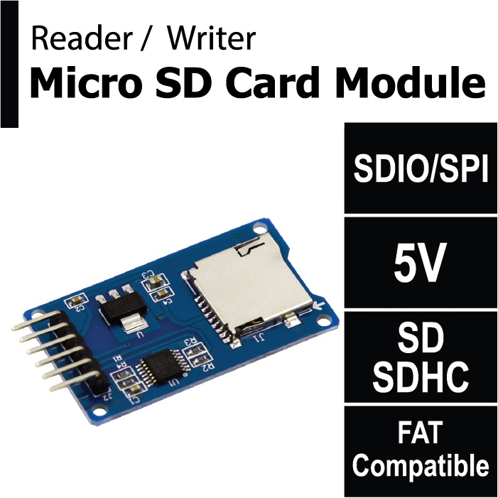 Micro SD Card Module SDIO SPI FAT Arduino NodeMCU Rasberry | Shopee ...