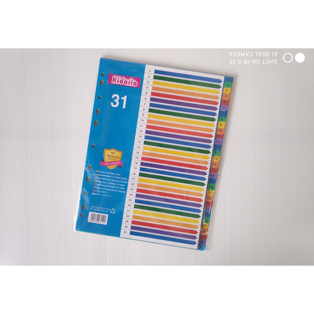 Kidario A4 Colourful Index Divider 11Hole (TYPE PLASTIC) | Shopee Malaysia