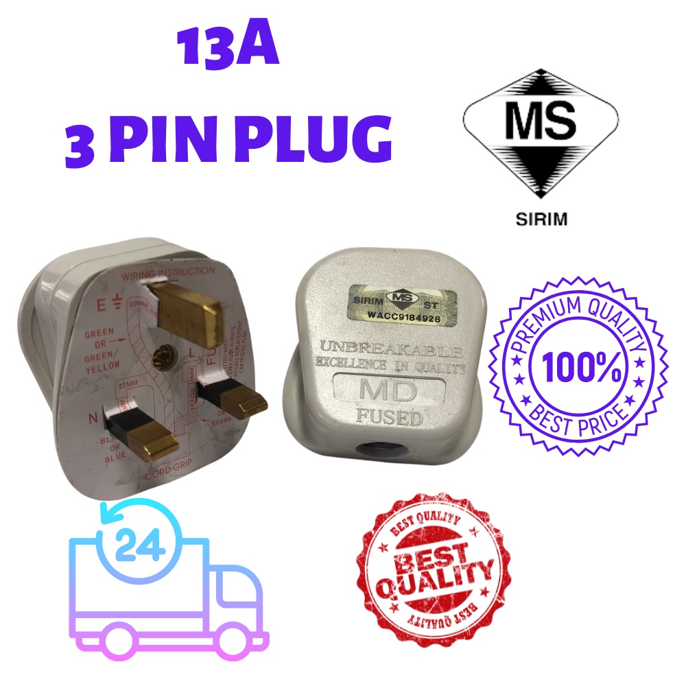 13A 3 PIN PLUG TOP {1PCS} | Shopee Malaysia
