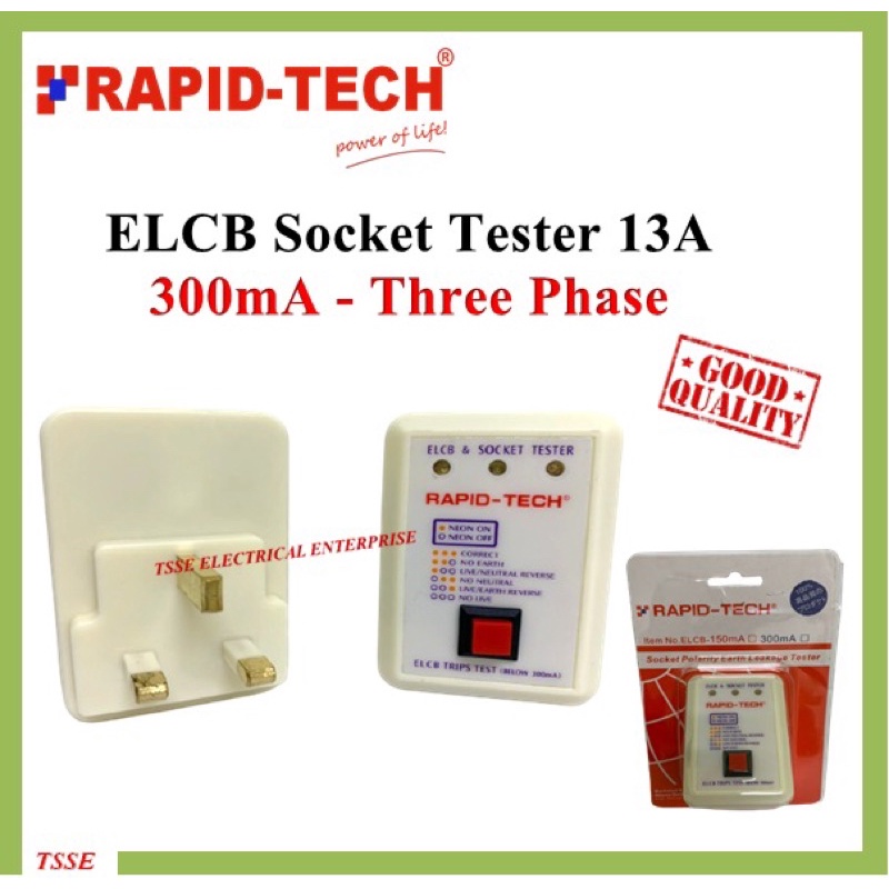 🔥Ready Stock🔥 13Amp 13A ELCB & Socket Tester (150mA / 300mA) | Shopee ...
