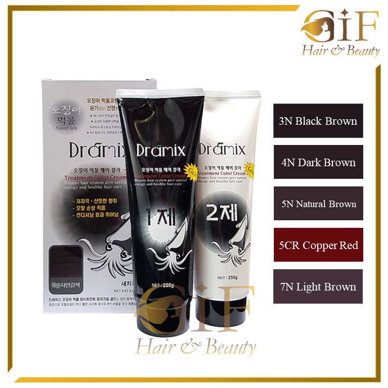 DRAMIX KOREA Squid Ink Treatment Color Cream (250g x2) | Shopee Malaysia