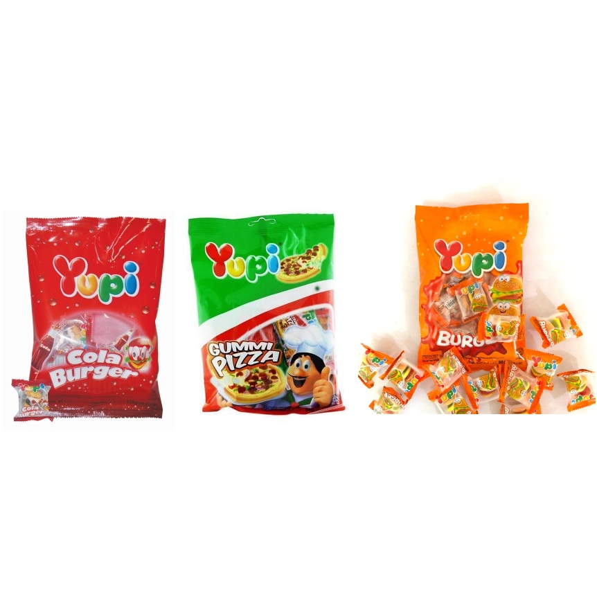 Yupi Gummies Candy | Burger / Cola Burger / Gummi Pizza 96g | Shopee ...