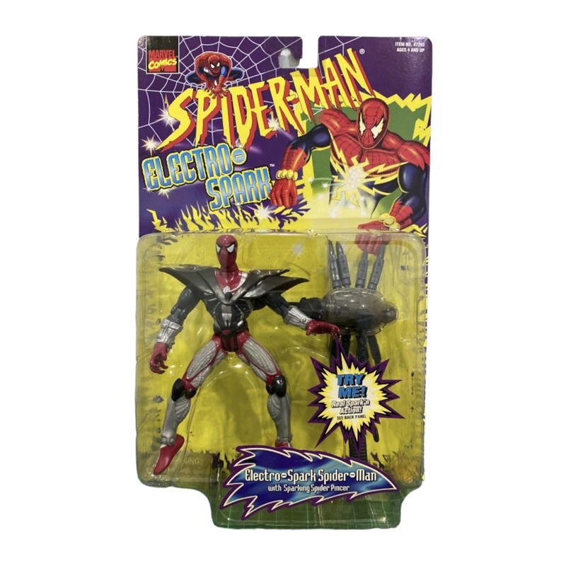 ToyBiz Spider-Man Electro Spark Spiderman with Sparking Spider Pincer ...