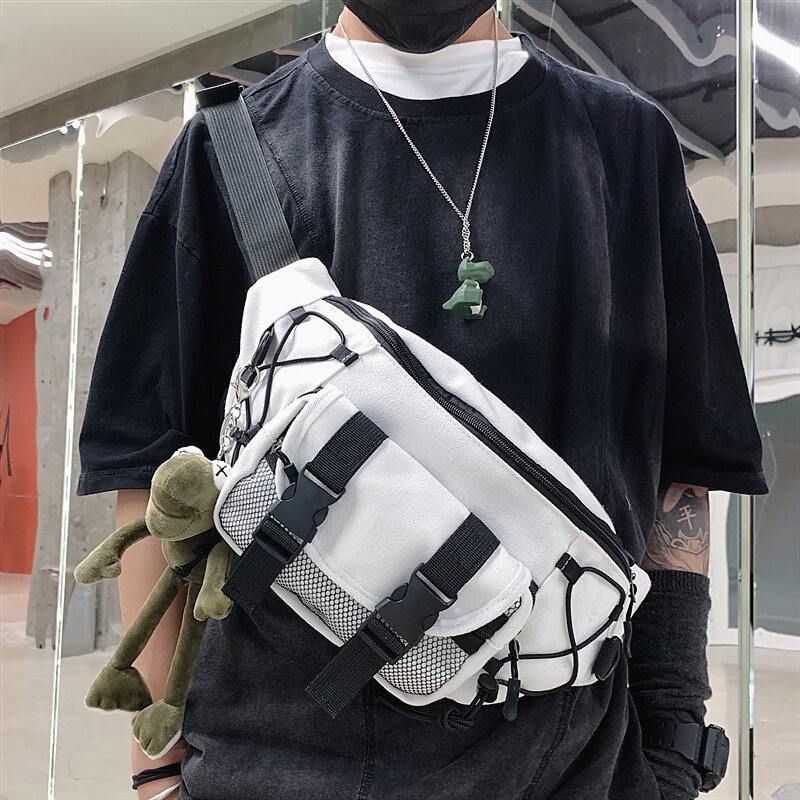 Chest bag men's fashion brand canvas bag Japanese style tooling bag ...