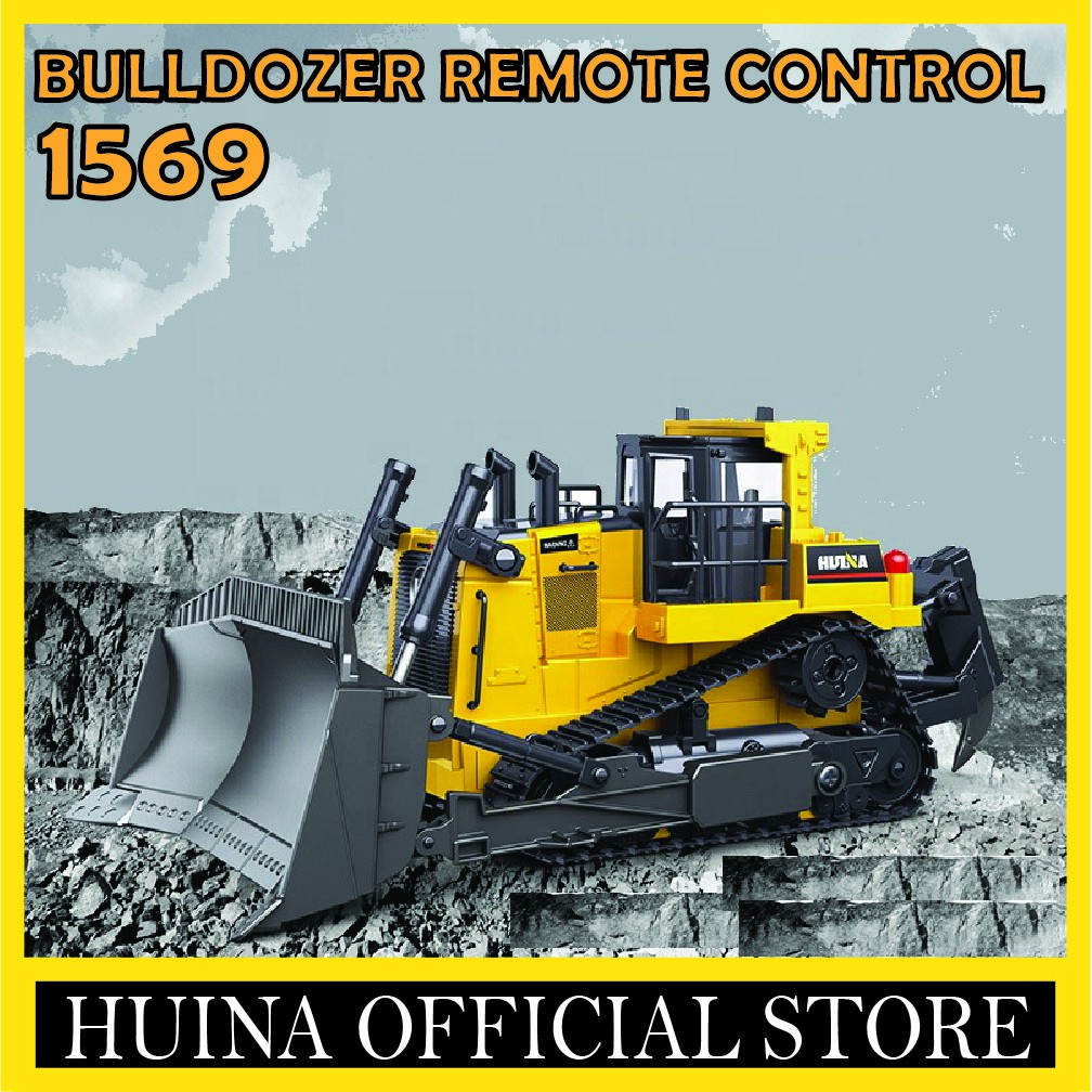 HUINA 1569 PREMIUM EDITION BLACK BOX 1:16 RC BULLDOZER 9 CHANNEL 2.4GHZ ...