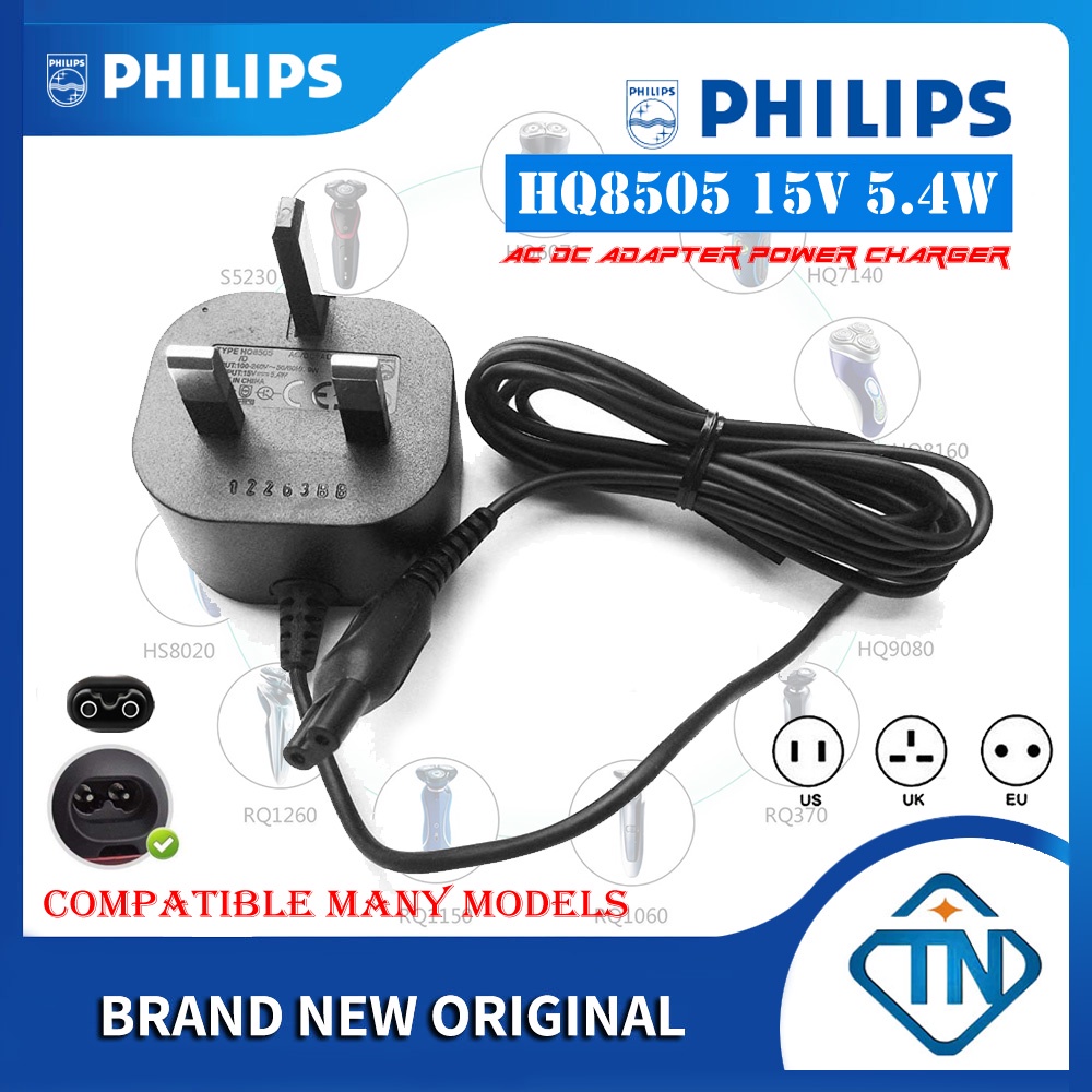 15V AC/DC Adapter HQ8505 Power Cord for Philips AquaTouch S5070 S5072 S5075 S5130/06 S5620 S5675 ...