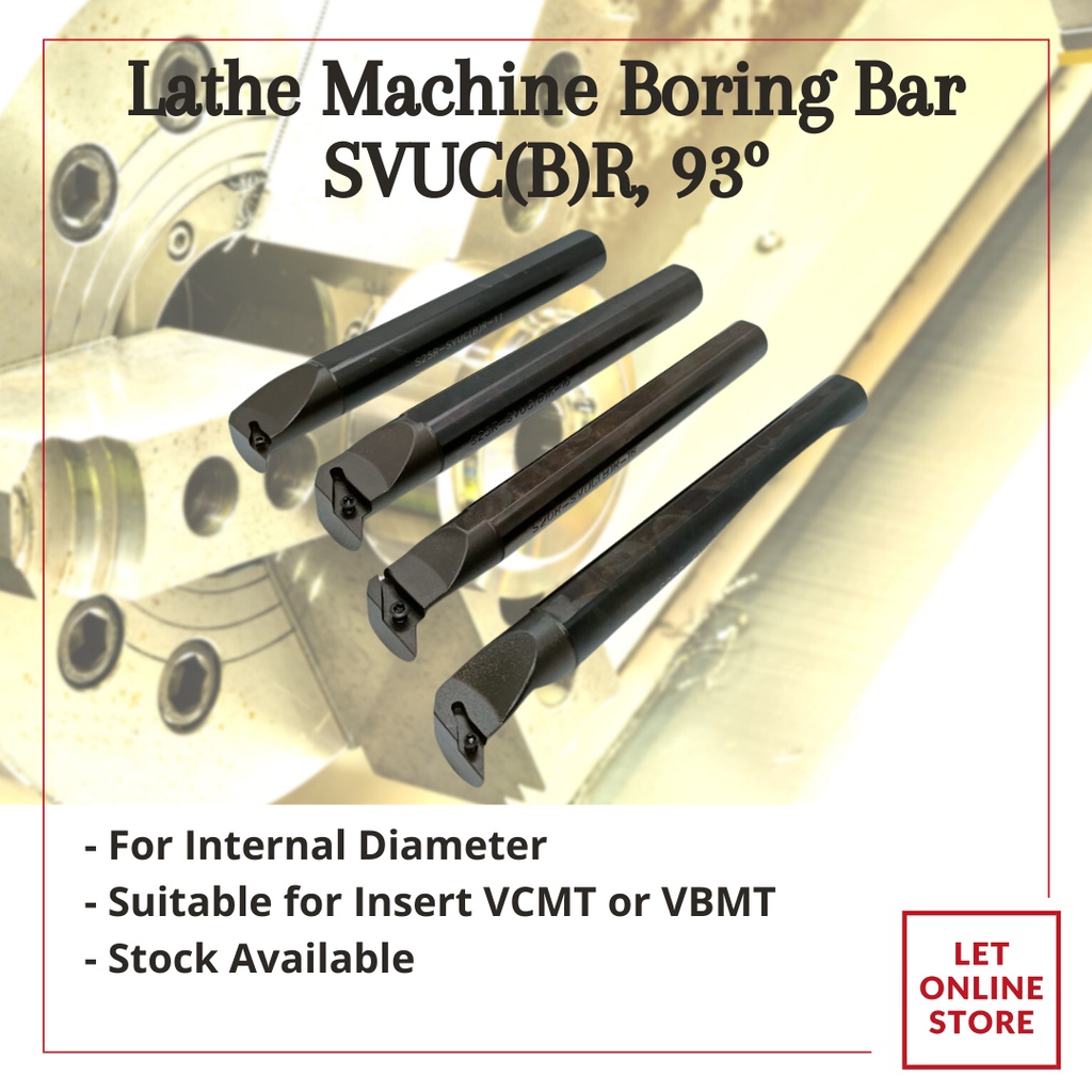 Lathe Machine Internal Boring Holder, SVUCR or SVUBR 93º, Insert VCMT ...