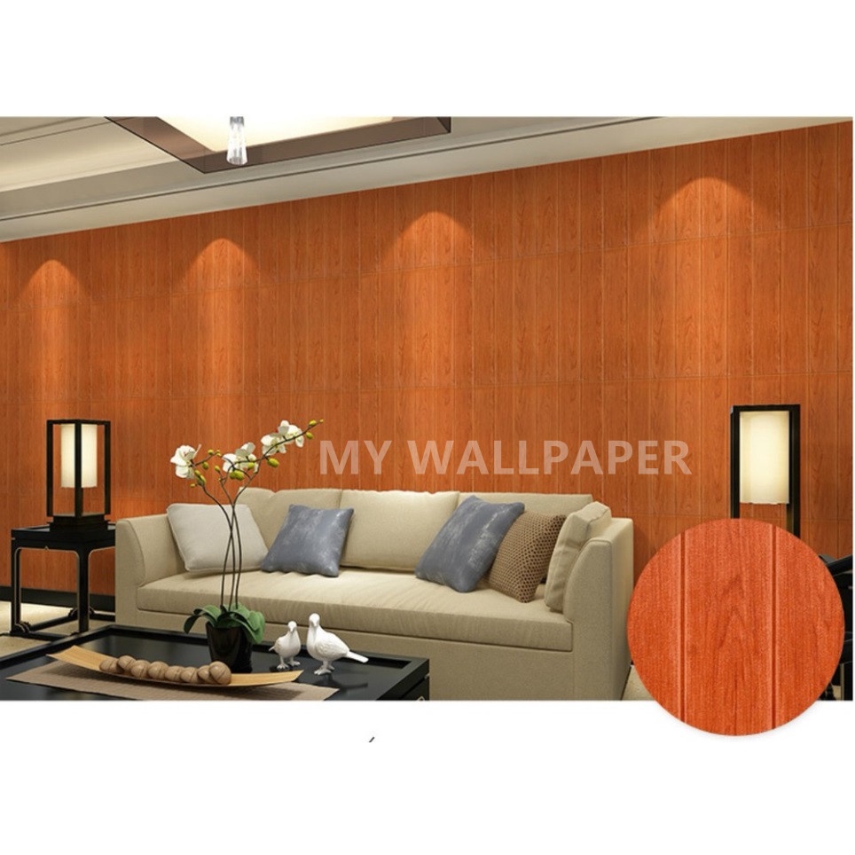 【WALLPAPER RED MAPLE WOOD】Kertas Dinding KAYU TEBAL Thick WallSticker ...
