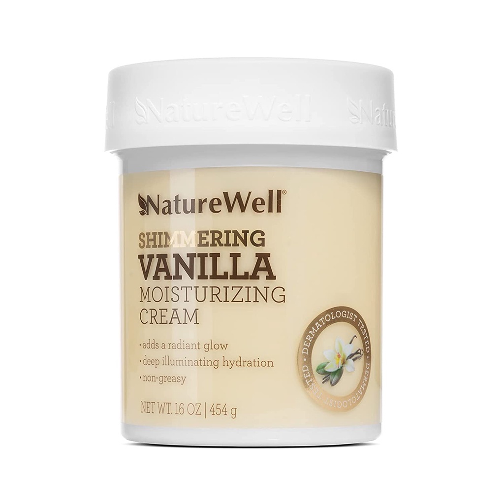 NATUREWELL Shimmering Vanilla Moisturizing Cream, Non-Greasy, Adds a ...