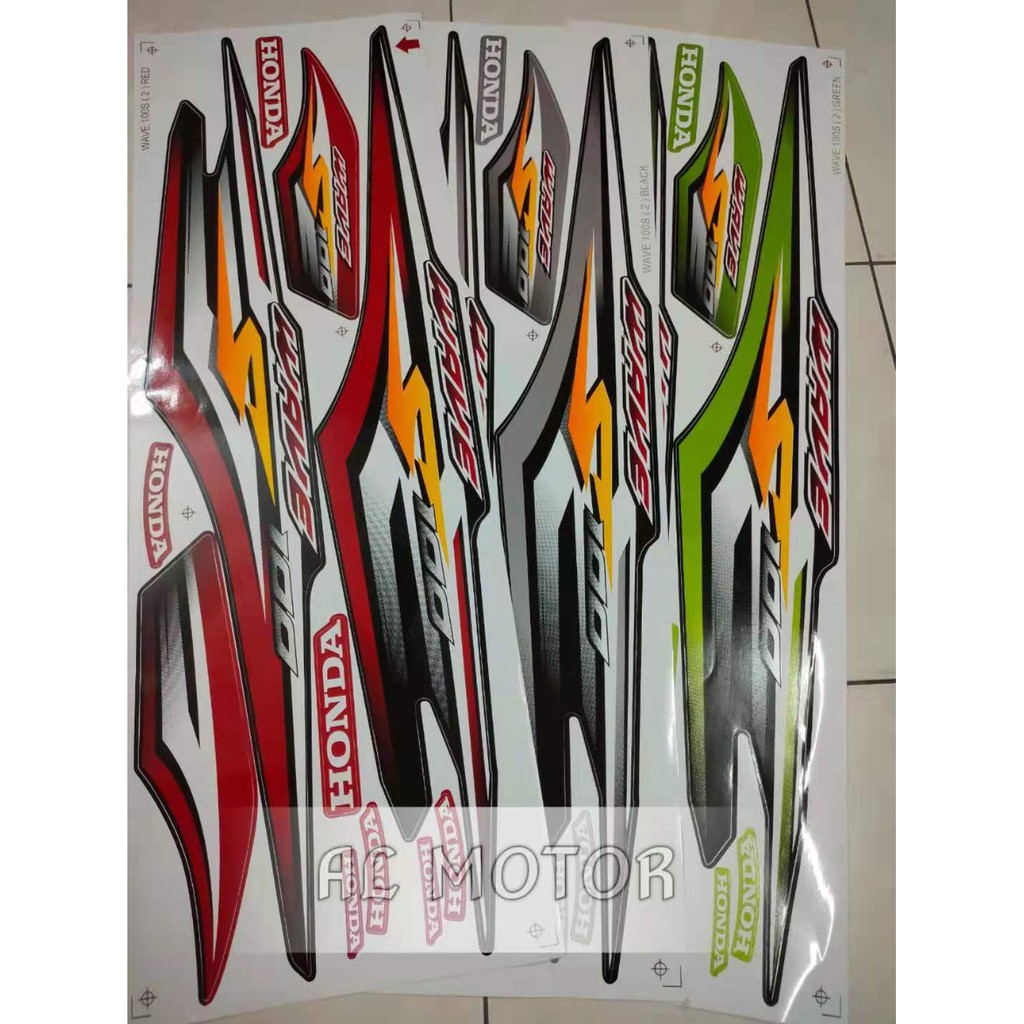 HONDA WAVE 100 S ( 2 ) BODY STRIPE STICKER | Shopee Malaysia