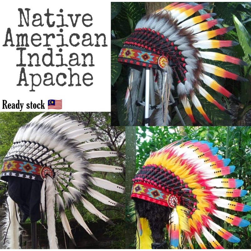 Native american indian apache hat warbonnet topi apache india | Shopee Malaysia