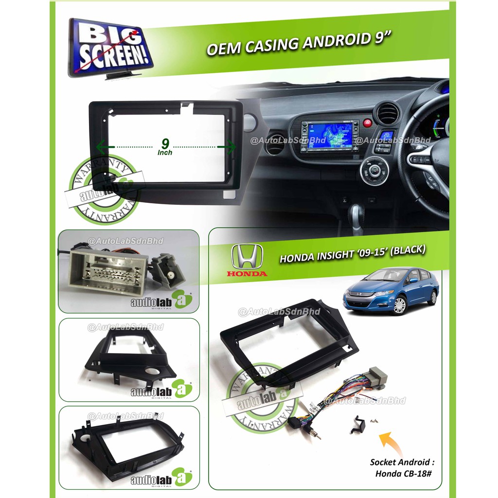 Honda Insight 2009-2015 Big Screen Casing Android Player (9inch) (Big ...