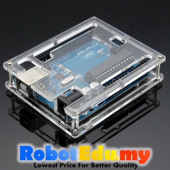 Sarung Arduino UNO R3 DIP SMD Acrylic Transparent Cover Casing Box ...