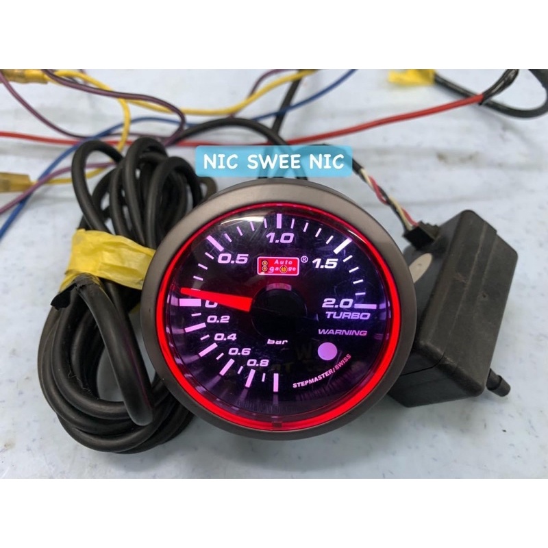 autogauge boost meter 52mm complete harness 2led color | Shopee Malaysia
