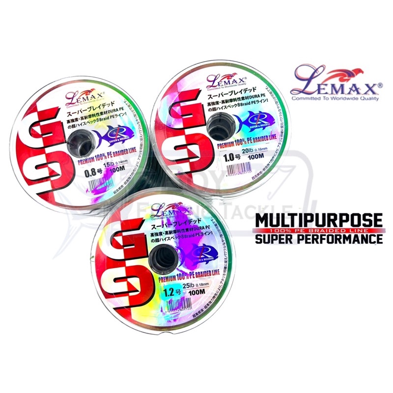 LEMAX G9 X8 PREMIUM 100% PE BRAIDED FISHING LINE 100M | Shopee Malaysia