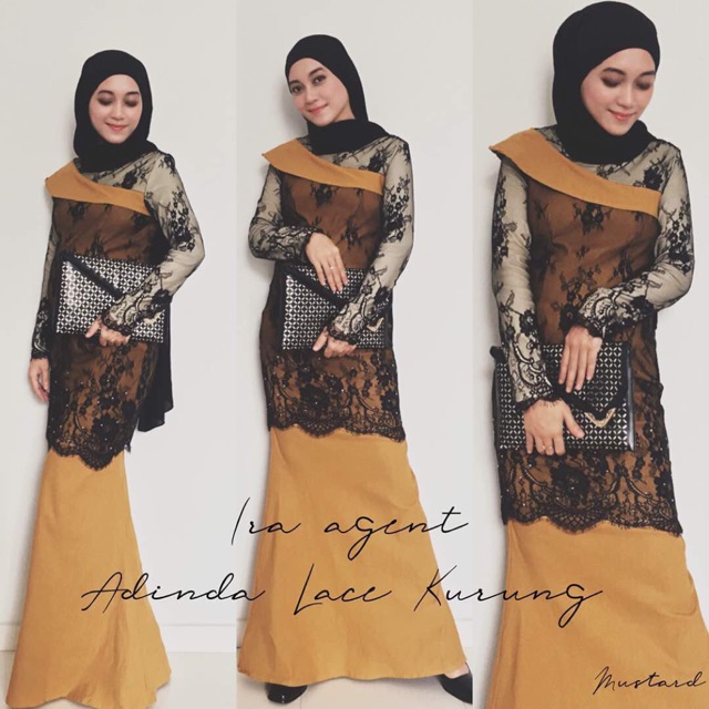Baju raya 2018 Adinda lace kurung gold | Shopee Malaysia