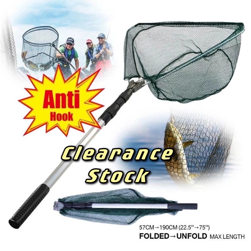 OPA-Aluminum Alloy 190cm Retractable Fishing Net Telescoping Pole ...