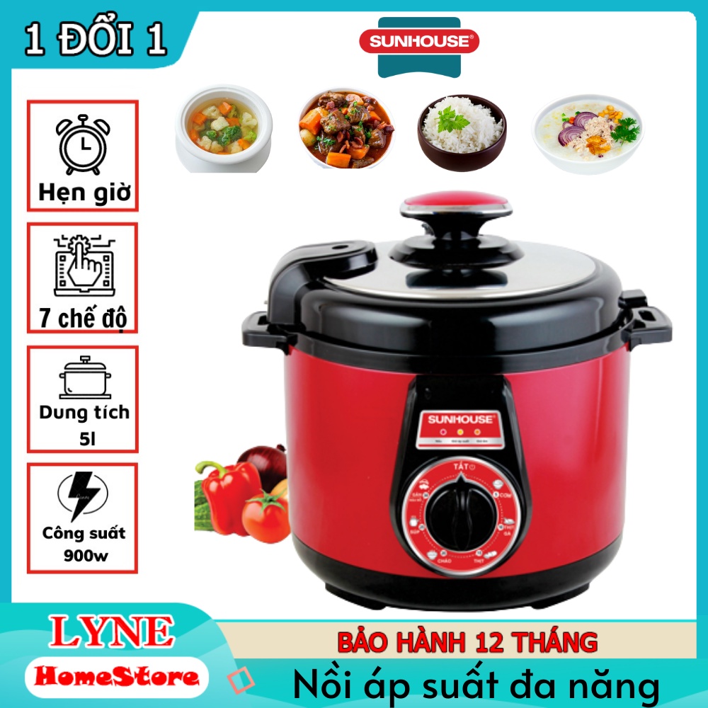 Sunhouse SHD1552R Multi-Purpose Electric Pressure Cooker, Carefully ...