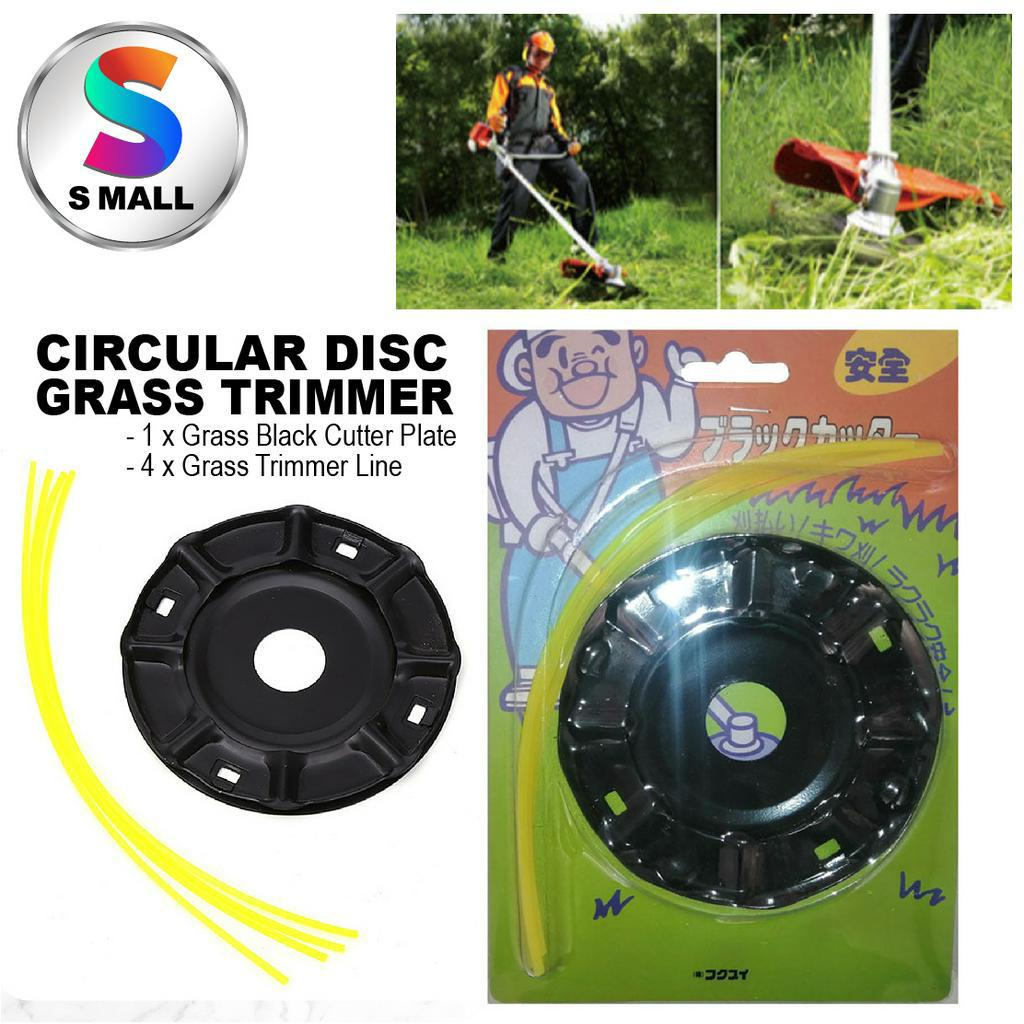 BLACK ROUND BRUSH CUTTER NYLON STRING GRASS TRIMMER PLATE PIRING MESIN ...