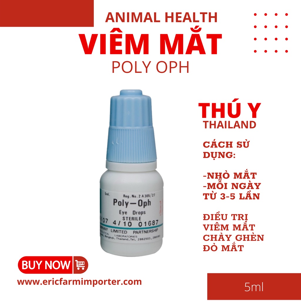 Made in Thailandand Alum Red Eye Drops 5ml Support for Dogs Rabbits ...
