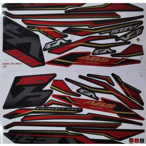 SYM VF3I 185 V2 (4) Motor Body Sticker Stripe | Shopee Malaysia