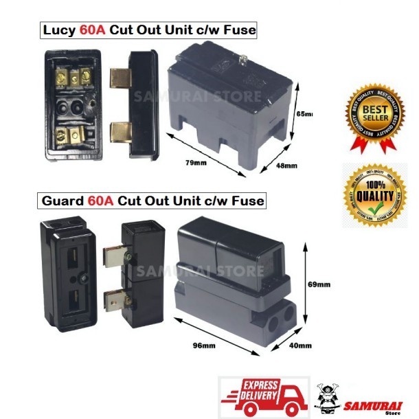 Samurai Store - Cut Out Unit 60A C / With Fuse / Cut Out Unit c/w Fuse ...