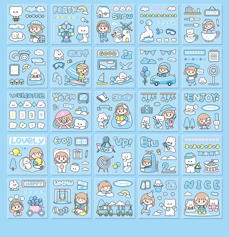 Stickers Asthetic Stickers 800PCS/100SHEETS Colorful Vinyl Cute ...