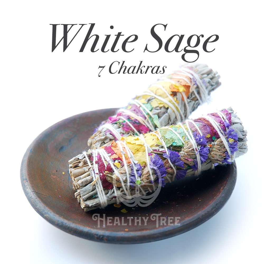 White Sage 7 Chakra with Flower Petals 4 INCH - 9 cm (PER Bunch/BUNDLE ...