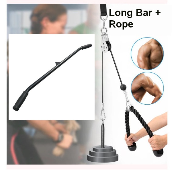 Cable Pulley Machine Short Long Bar Double Rope Lat Pull Down ...