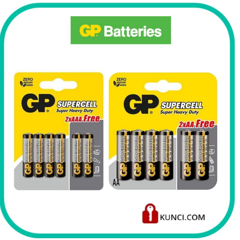 ORIGINAL GP SUPERCELL BATTERY AAA / AA 6PCS | Shopee Malaysia